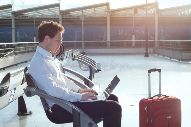 Business travel stock photo. Image of email, checking - 61375936