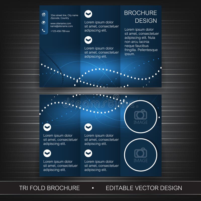 Business and Technology Brochure Design Template Vector Tri-fold Stock Vector - Illustration of ...