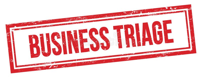 BUSINESS TRIAGE Text on Red Grungy Vintage Stamp Stock Illustration ...