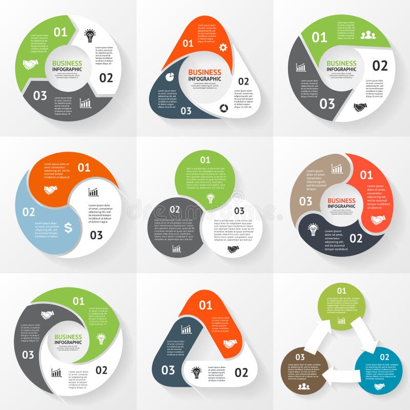 Vector Circular Chart Graph Infographic Template Background Stock ...