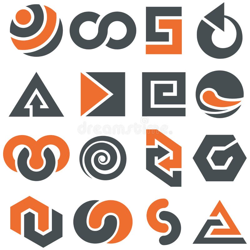 Business Two Color Logo Set Stock Vector - Illustration of abstract ...