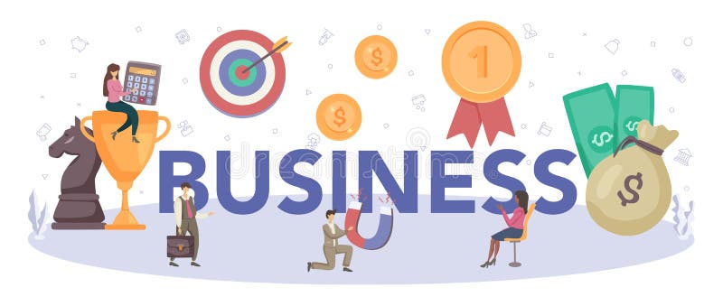 Business Typographic Header. Financial Achievement in a Teamwork Stock ...