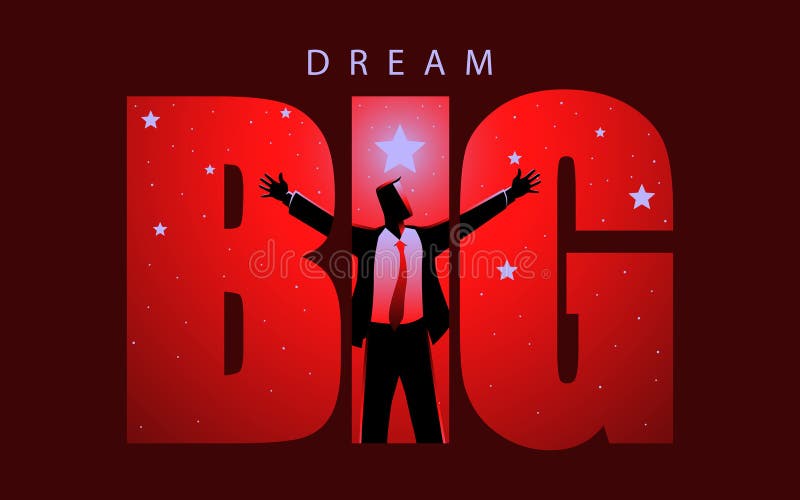 Business Typography Inside Text Dream Big Stock Vector - Illustration ...