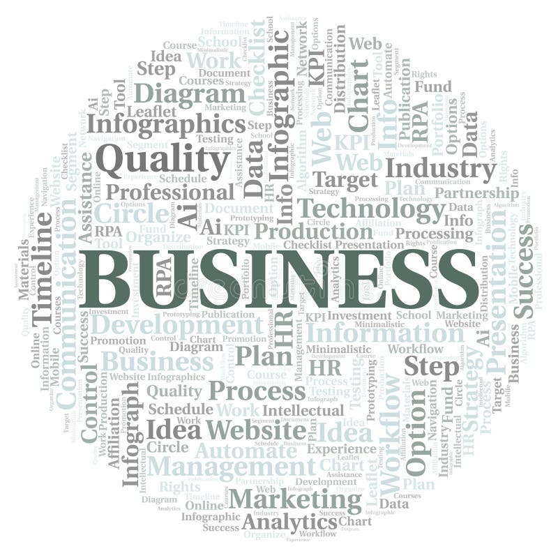 Business Typography Word Cloud Create with the Text only. Stock ...