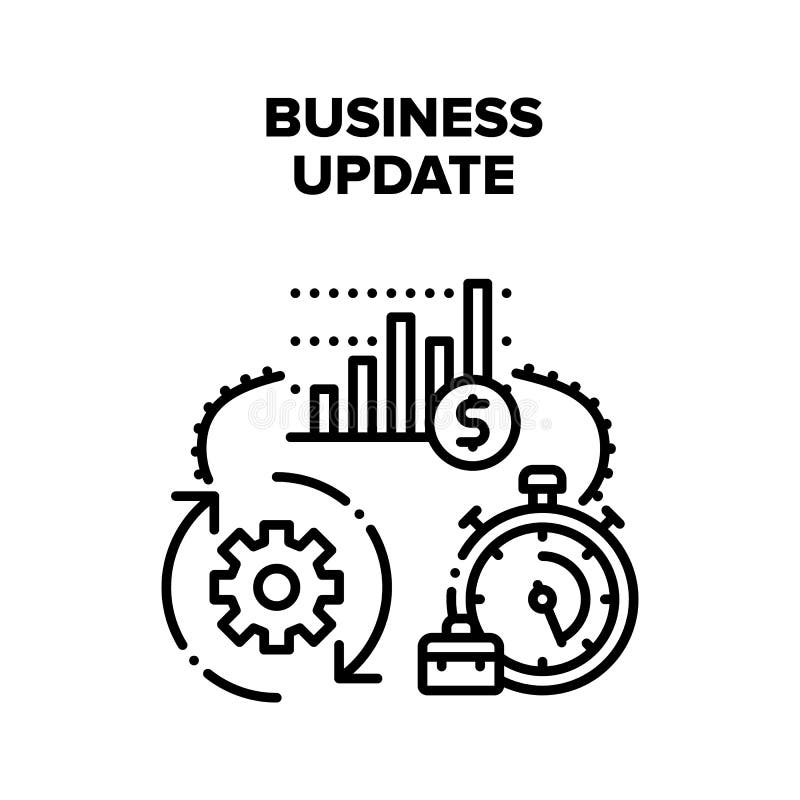 Technology Upgrade Set Icons Vector Black Illustration Stock Vector ...