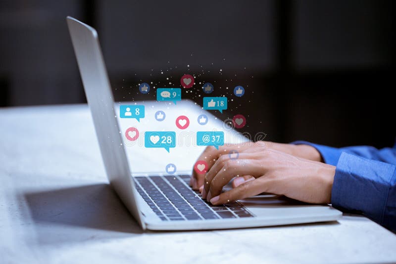 Business Using Laptop,social Media Social Networking Technology ...