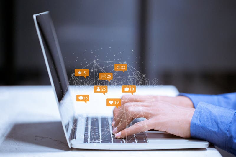 Business Using Laptop,social Media Social Networking Technology ...