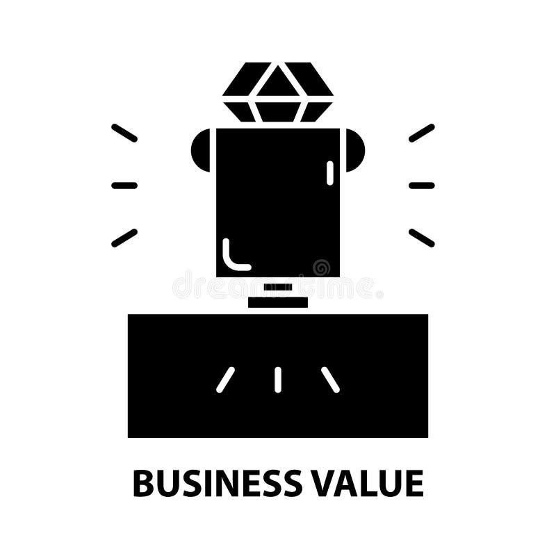 Business Value Icon, Black Vector Sign with Editable Strokes, Concept ...