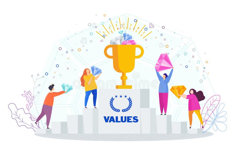 Business Values Concept. Company Values Shared by Staff Stock Vector ...