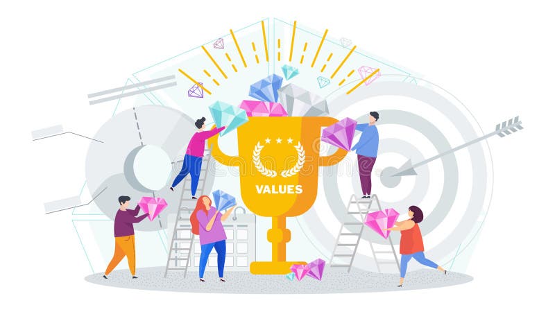 Business Values Concept. Company Values Shared by Staff Stock Vector ...