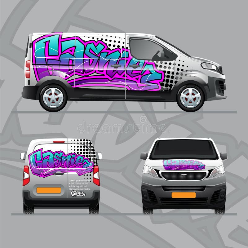 Business Van Design from All Sides Set. Vector Graphics. Stock Vector ...