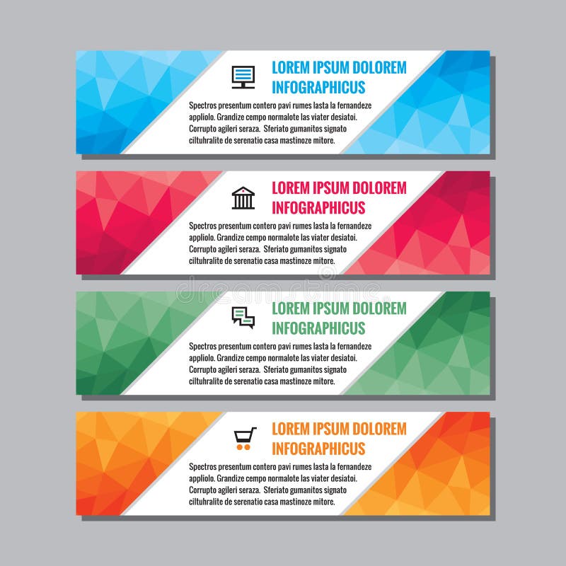 Infographic Elements Template Business Concept Horizontal Banners for ...