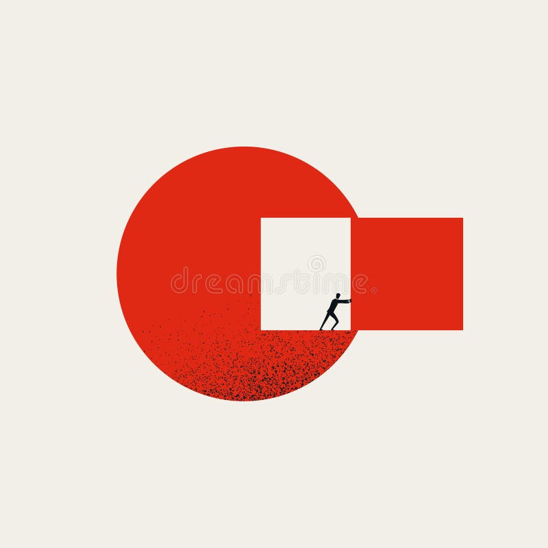 Business Vector Concept Think Outside the Box. Symbol of Creativity ...