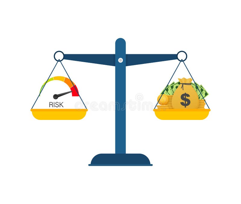 Business Vector Icon. Money Vs Risk in Hands. Flat Vector Cartoon Money ...