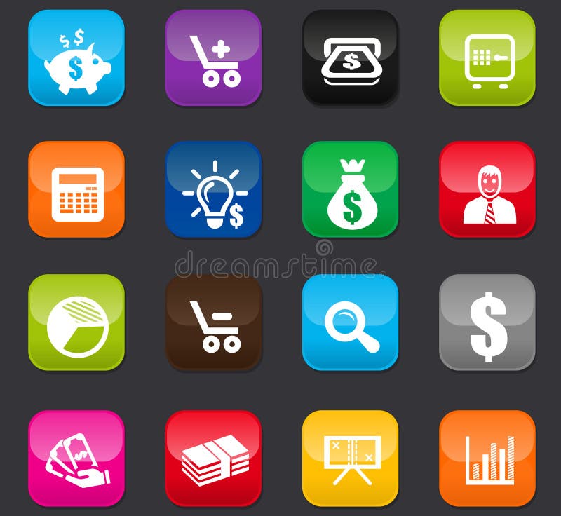 Business icons set stock illustration. Illustration of bundle - 207541048