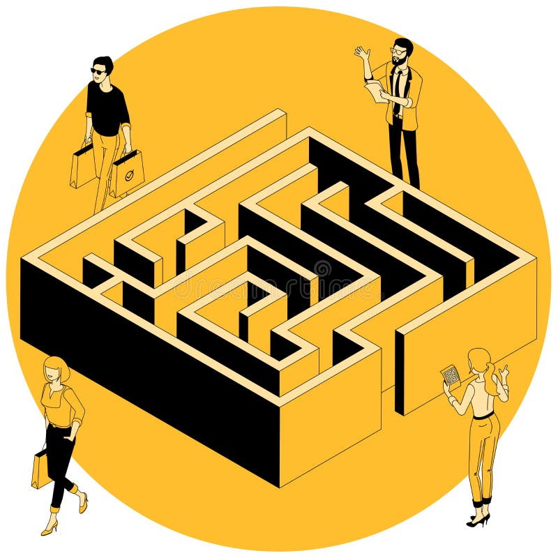 Business Vector Maze Concept Stock Vector - Illustration of management ...