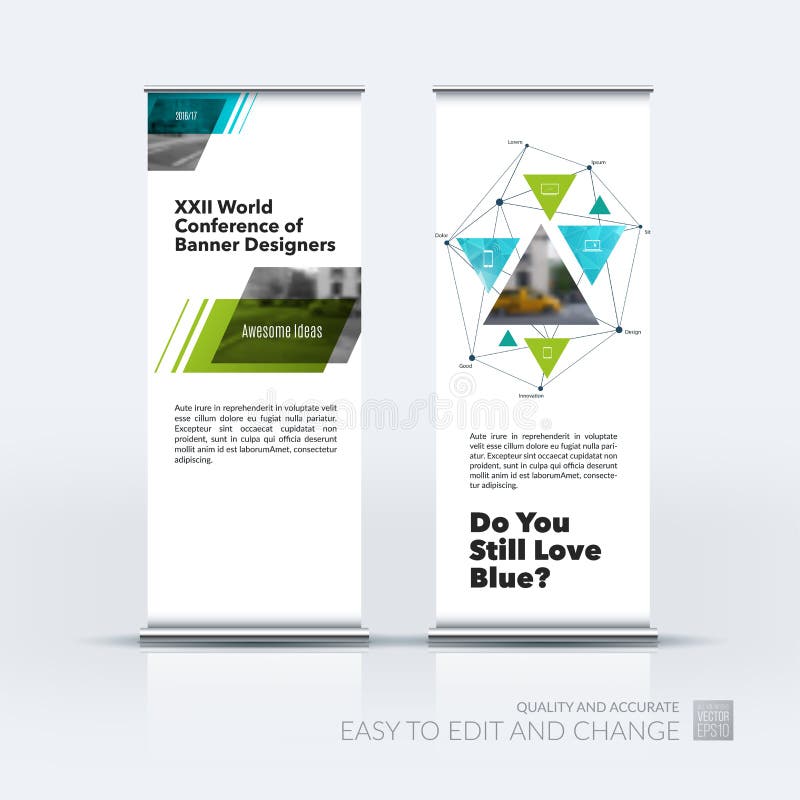 Business Vector Set of Modern Roll Up Banner Stand Design with T Stock ...