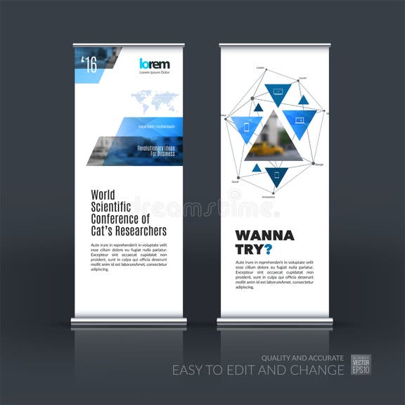 Business Vector Set of Modern Roll Up Banner Stand Design with ...