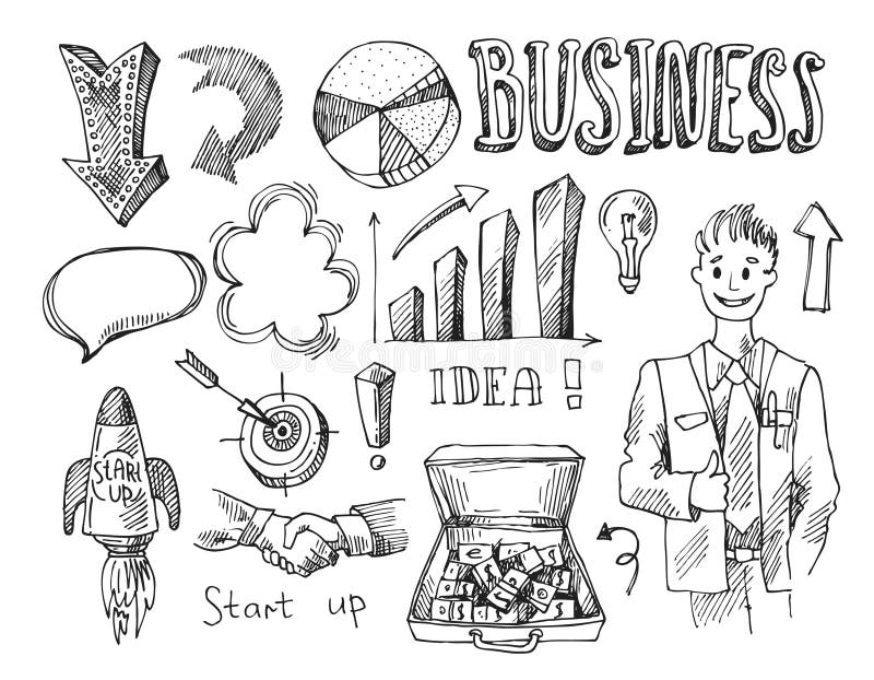 Business vector sketch stock vector. Illustration of info - 64168149