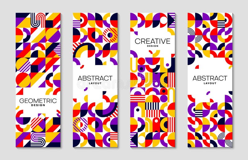 Business Vertical Banners with Geometric Pattern Stock Vector ...