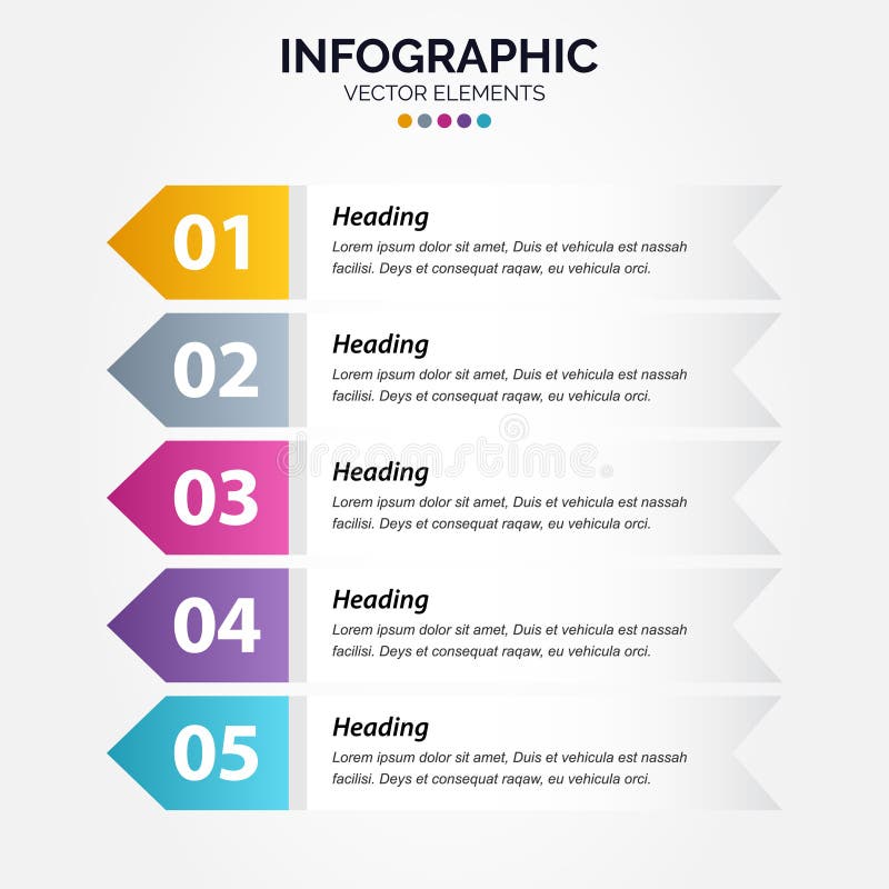 Business Vertical Infographic Template Numbers 5 Options or Steps Stock ...