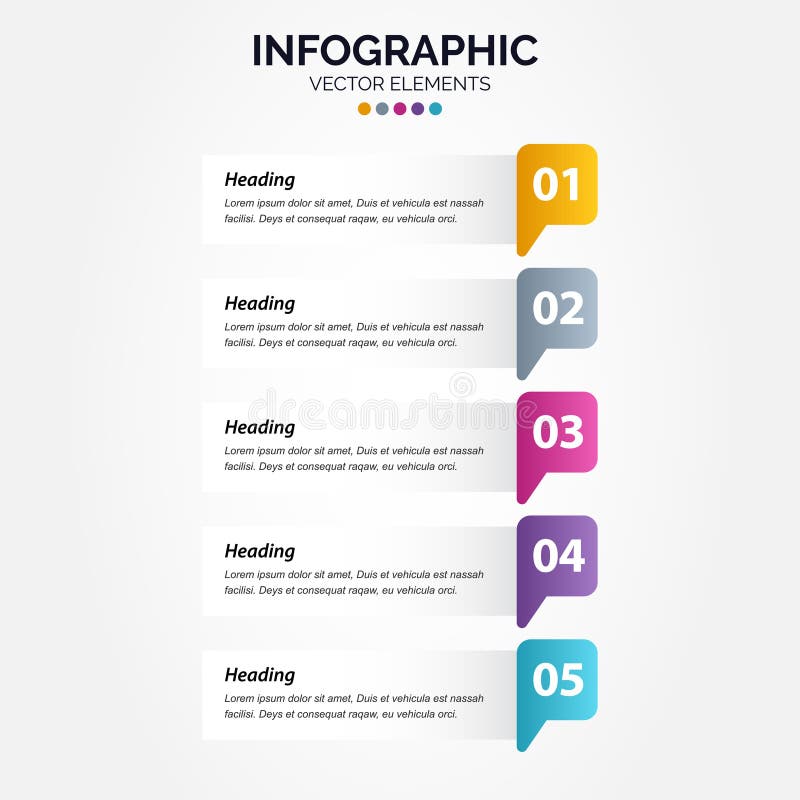 Business Vertical Infographic Template Numbers 5 Options or Steps Stock ...