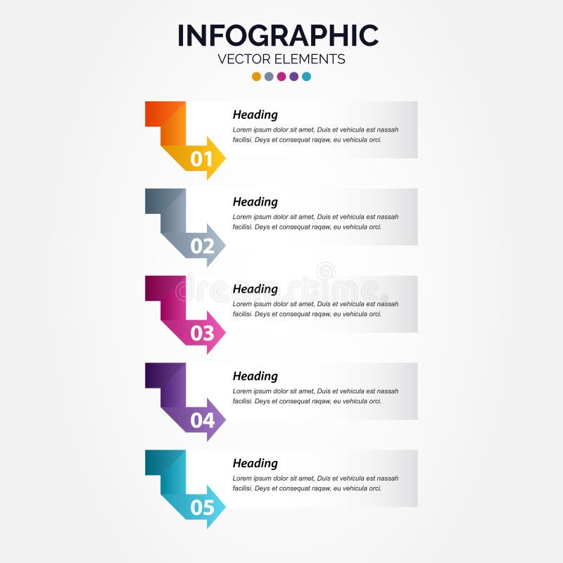 Business Vertical Infographic Template Numbers 5 Options or Steps Stock ...