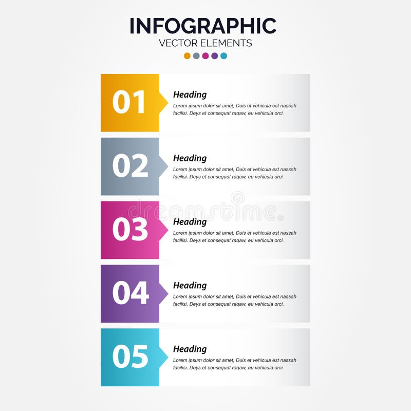 Business Vertical Infographic Template Numbers 5 Options or Steps Stock ...