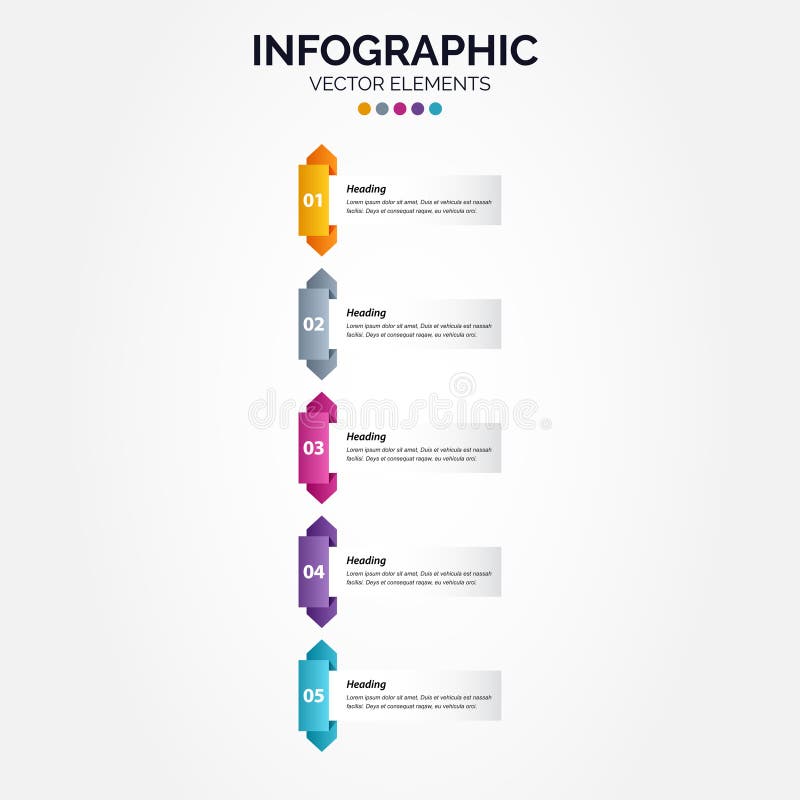 Business Vertical Infographic Template Numbers 5 Options or Steps Stock ...