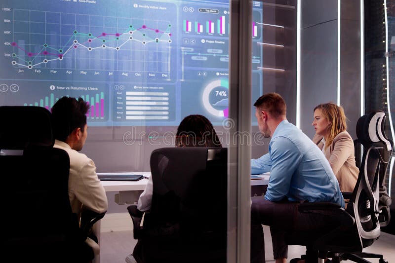 Business Video Conference Call Stock Image - Image of group, data ...