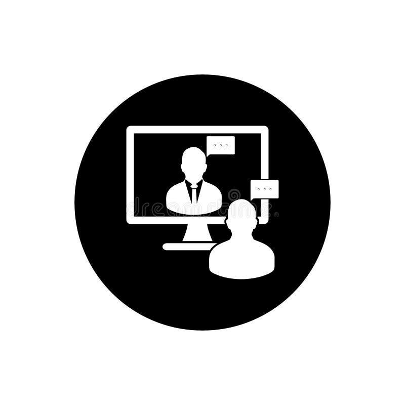 Business Video Conference Rounded Icon. Stock Vector - Illustration of ...