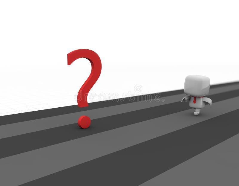 Business Villain and Question Mark, Chasing Success Stock Illustration ...