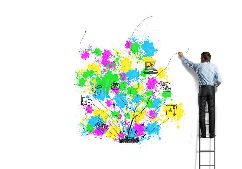 Business vision stock image. Image of ladder, drawing - 45494075