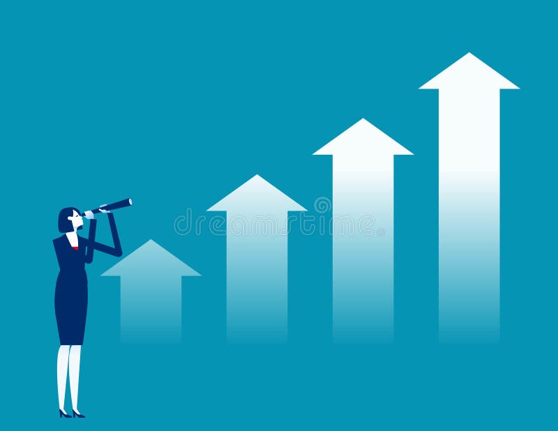 Business Vision with Binoculars for Opportunities. Business Spyglass ...