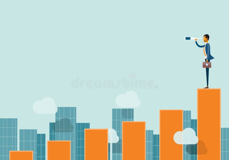 Business Vision Concept and Business Man Standing on Light Bulbs Stock ...