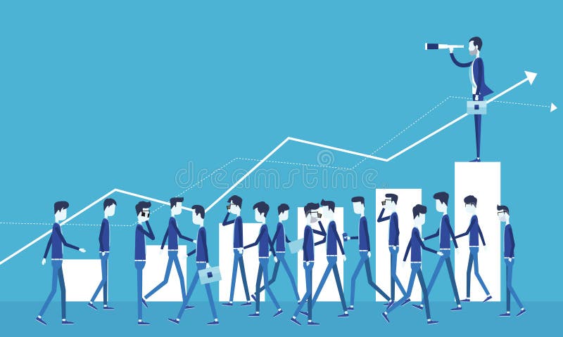 Business Vision Concept and Business Man Standing on Graph Growth Stock ...