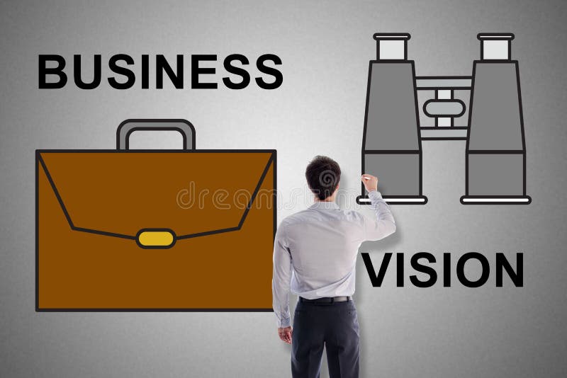 Business Vision Concept Drawn by a Man Stock Illustration ...