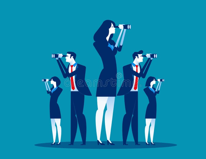 Business Vision. Business Team Searching for Success Stock Vector ...