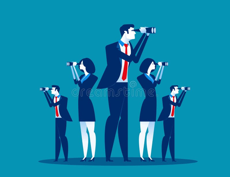 Business Vision. Business Team Searching for Success Stock Illustration ...