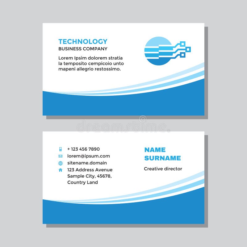 Business Visit Card Template with Logo - Concept Design. Computer ...