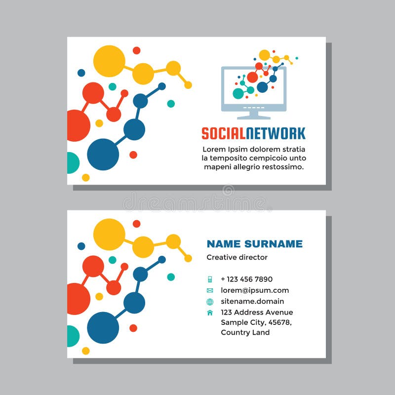 Business Visit Card Template with Logo - Concept Design. Computer ...