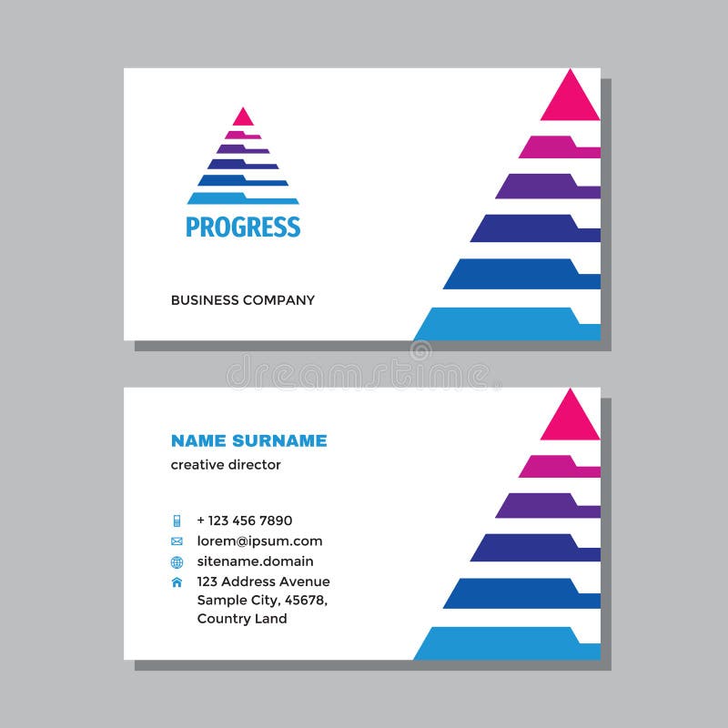 Business Visit Card Template with Logo - Concept Design. Triangle ...