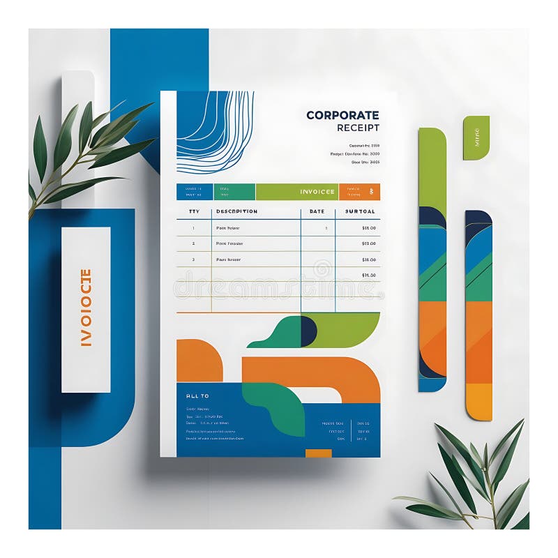 Business Voucher Receipt Design Template Flyer Stock Vector ...