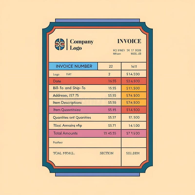 Business Voucher Receipt Design Template Stock Photo - Image of flyer ...