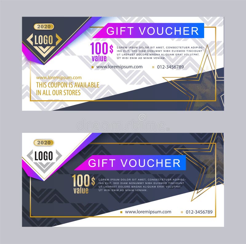 Business Voucher. Template Vector. Abstract Triangle Blue White ...