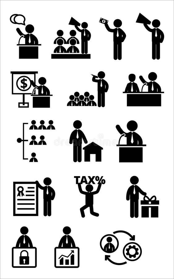 Business Commercial People Icon Set Vector Stock Vector - Illustration ...