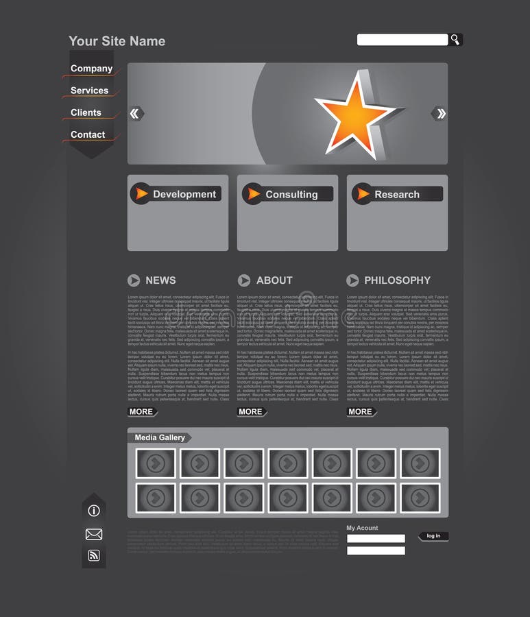 Business Web Page Template Set Stock Vector - Illustration of banner ...