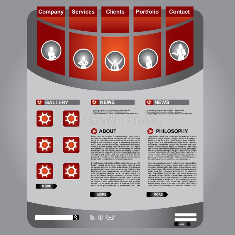 Business Web Page Template Set Stock Vector - Illustration of editable ...