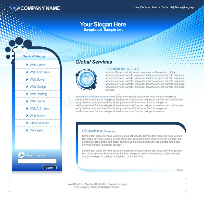 Business Web template stock vector. Illustration of navigation - 41288022