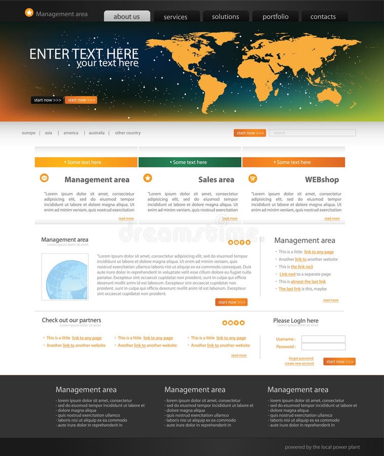 Business website template stock vector. Illustration of design - 11819364